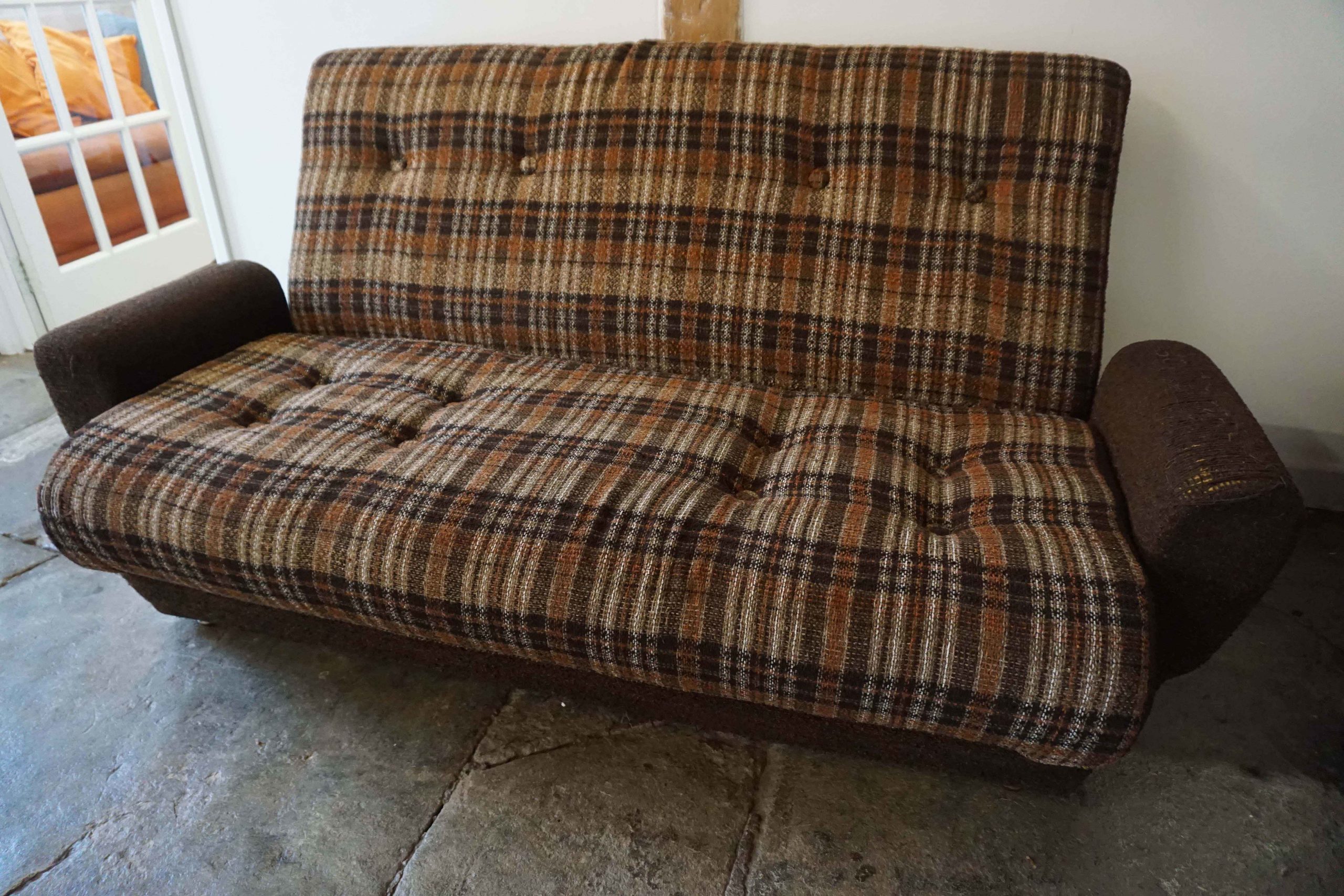 Sofa – Brown Check Sofa – Revival Props