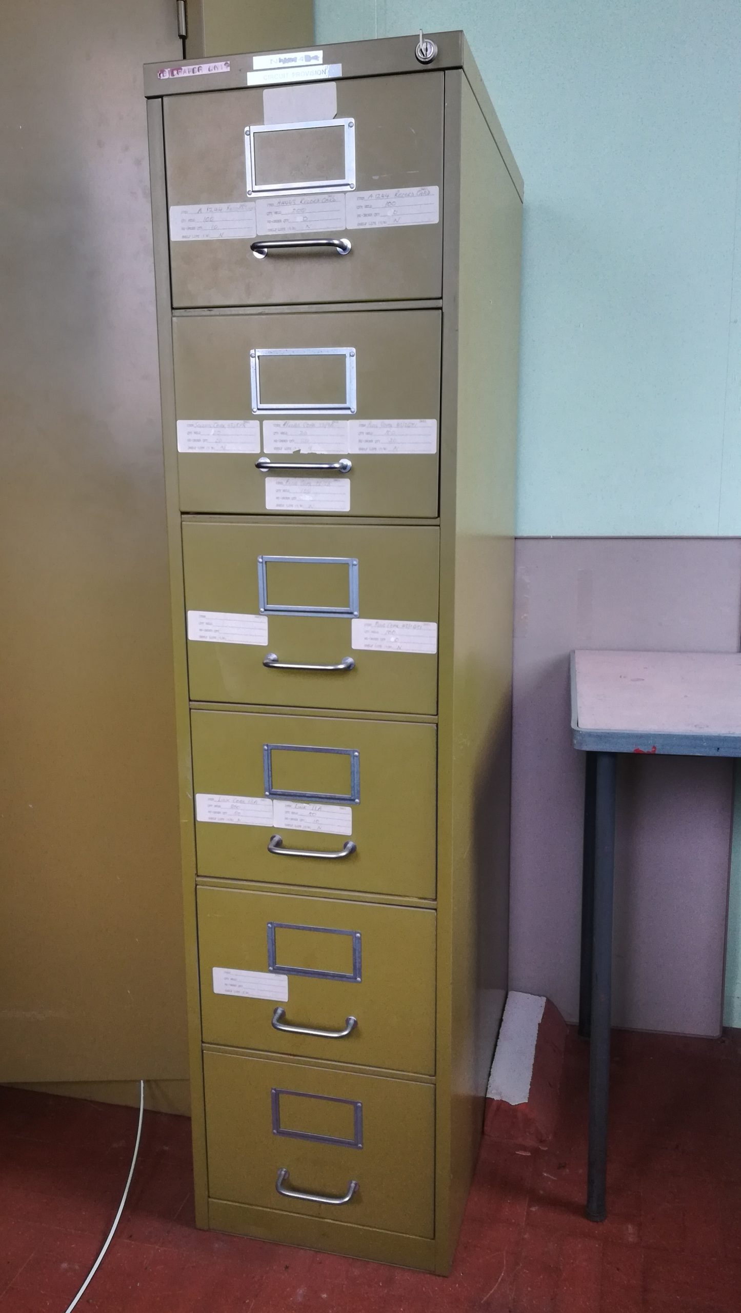 Filing Cabinet – Steel 6 Drawer with Metal Handle – Revival Props