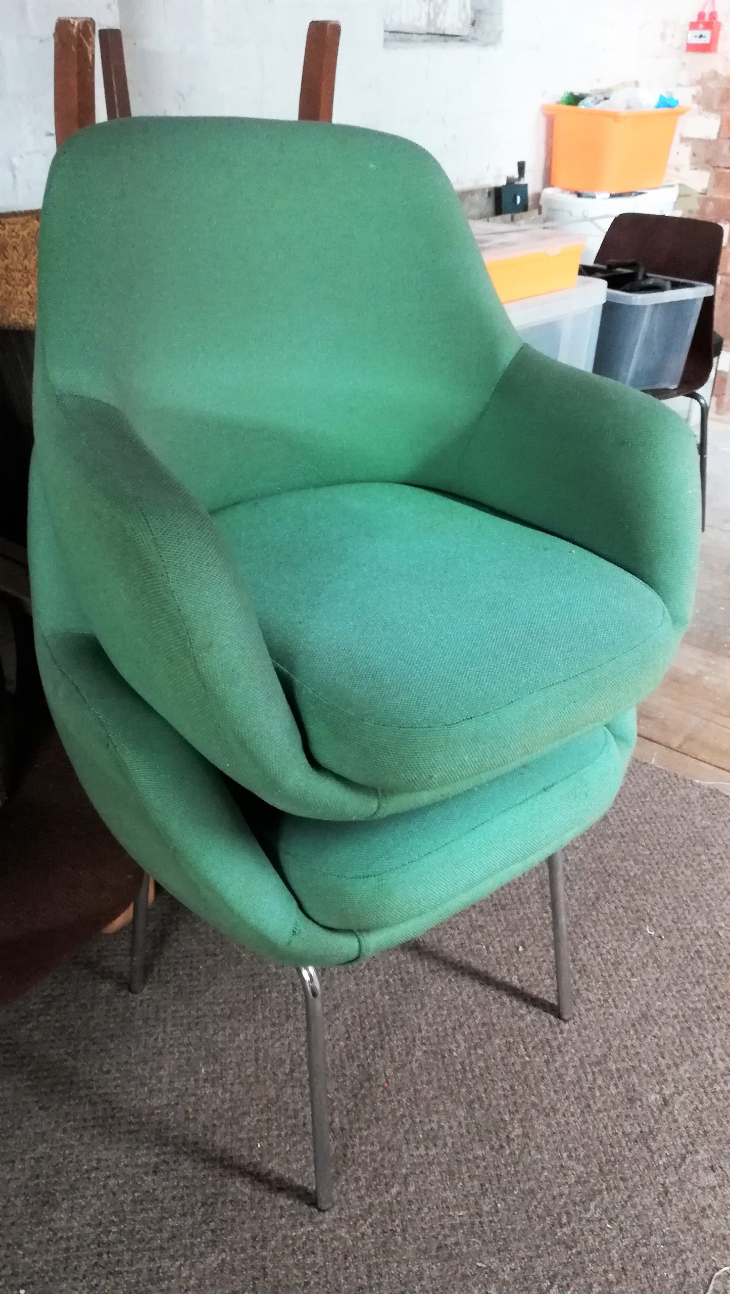 Bucket Chair – Pair Green Cotton – Revival Props