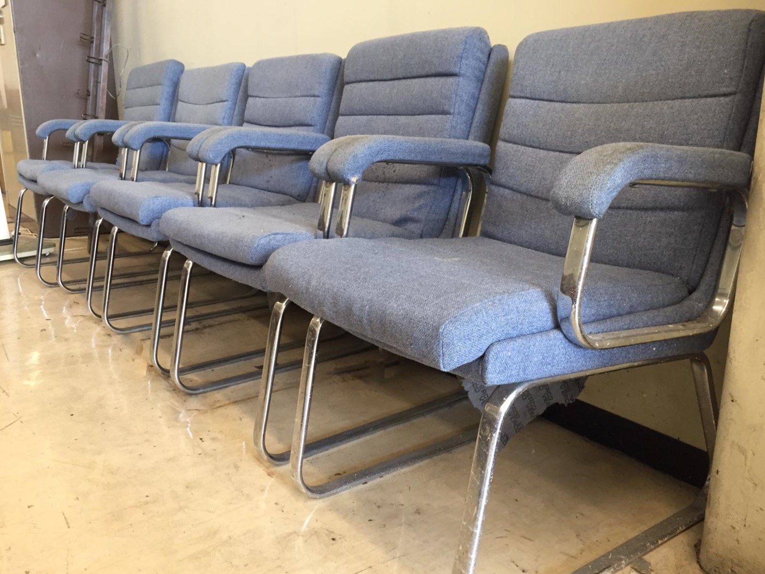 Conference Seating – Tubular Chrome Chairs – Revival Props