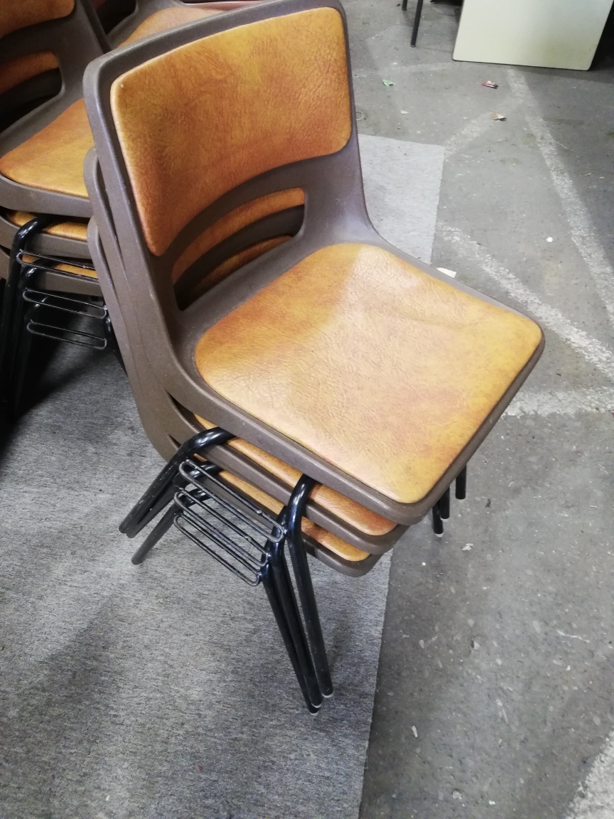 Polyprop Chair – Brown/Beige seat – Revival Props