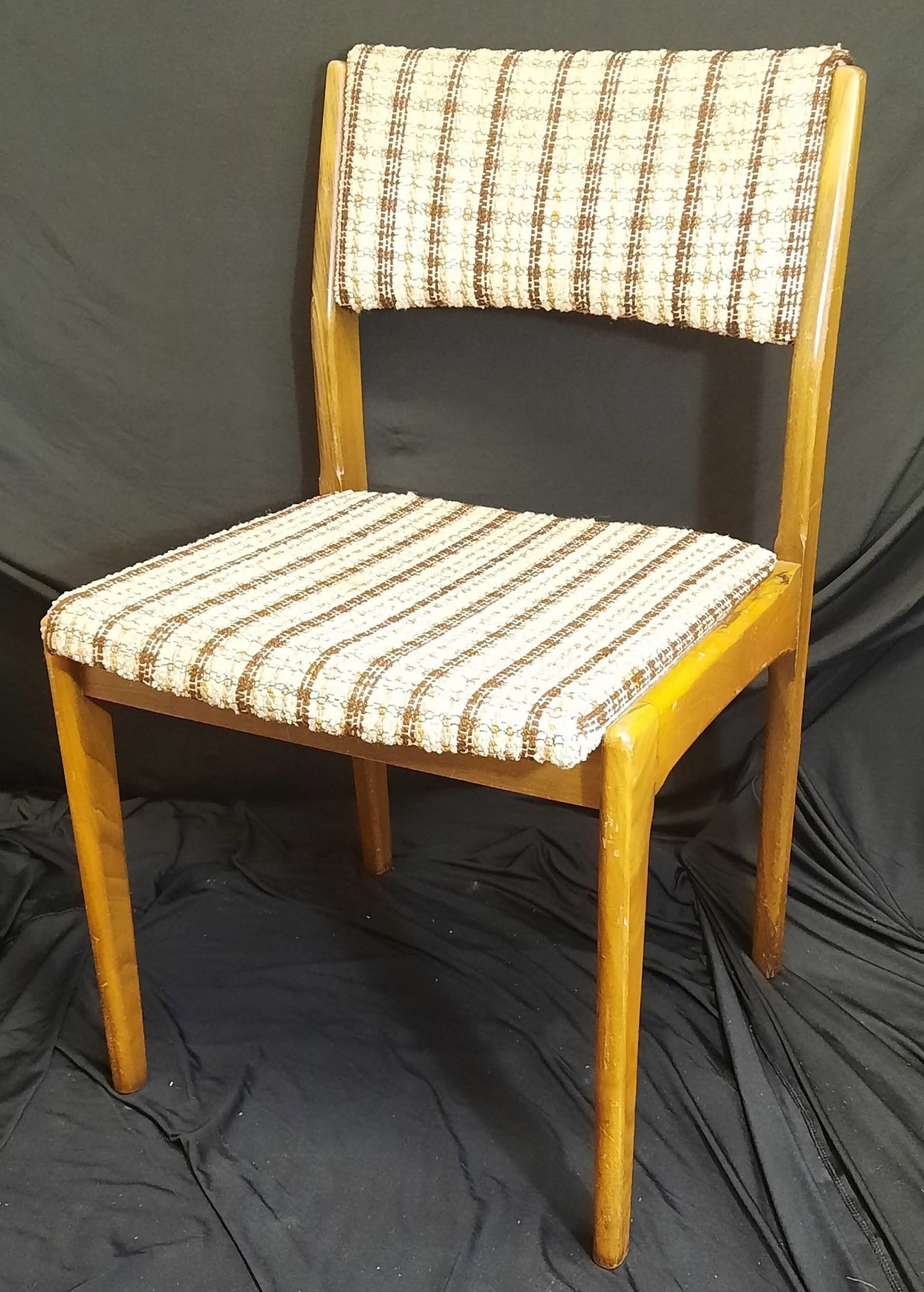 Chair – Brown Check/Fabric/Wood – Revival Props