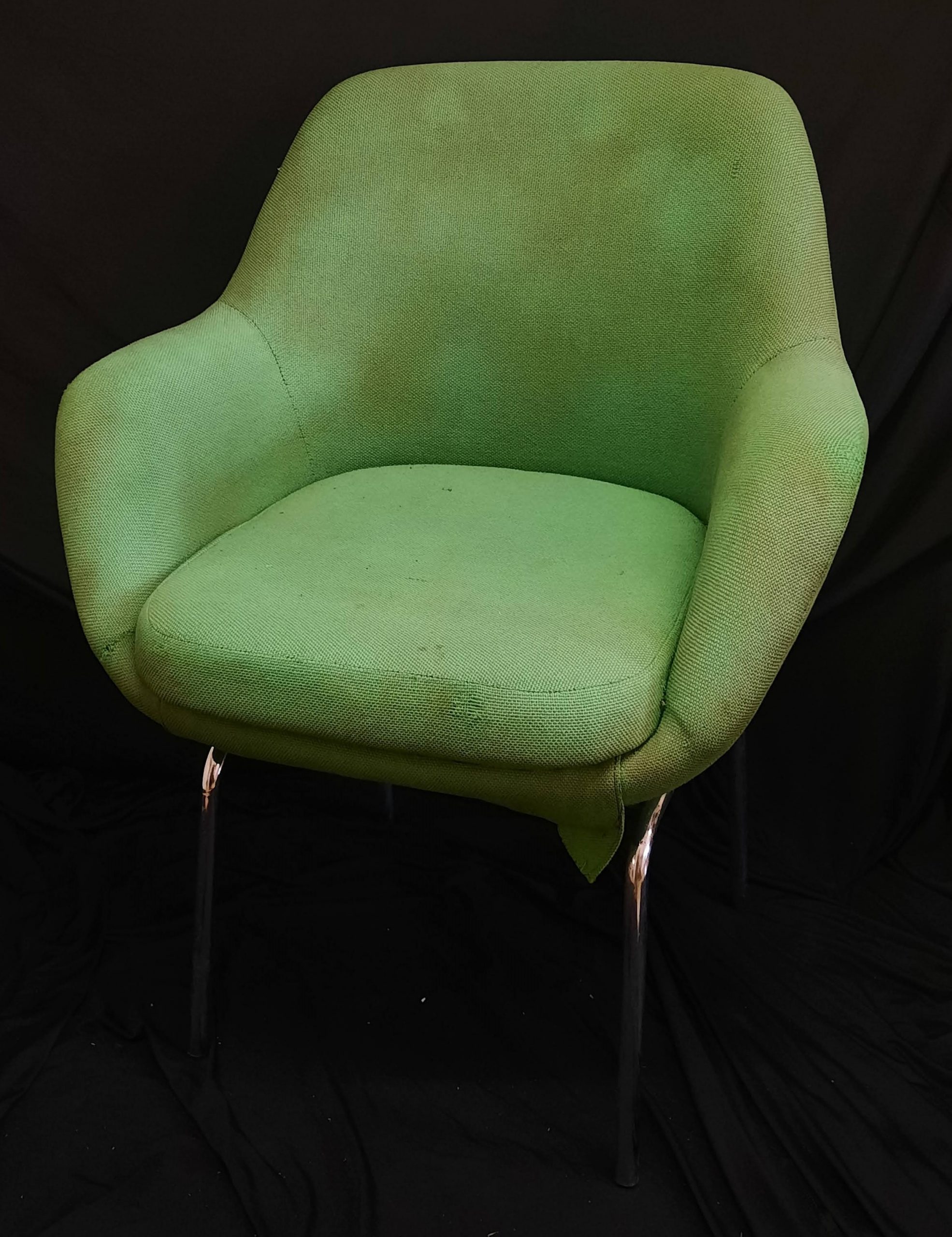 Bucket Chair – Pair Green Cotton – Revival Props