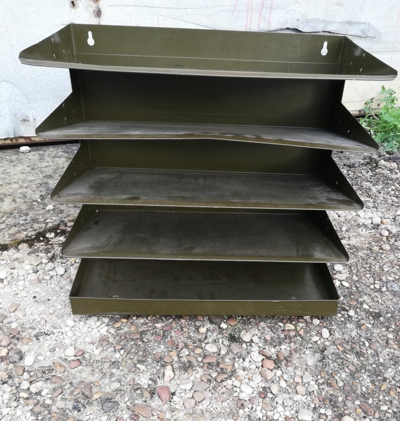 Filing Tray Unit – Dark Green Plastic – Revival Props