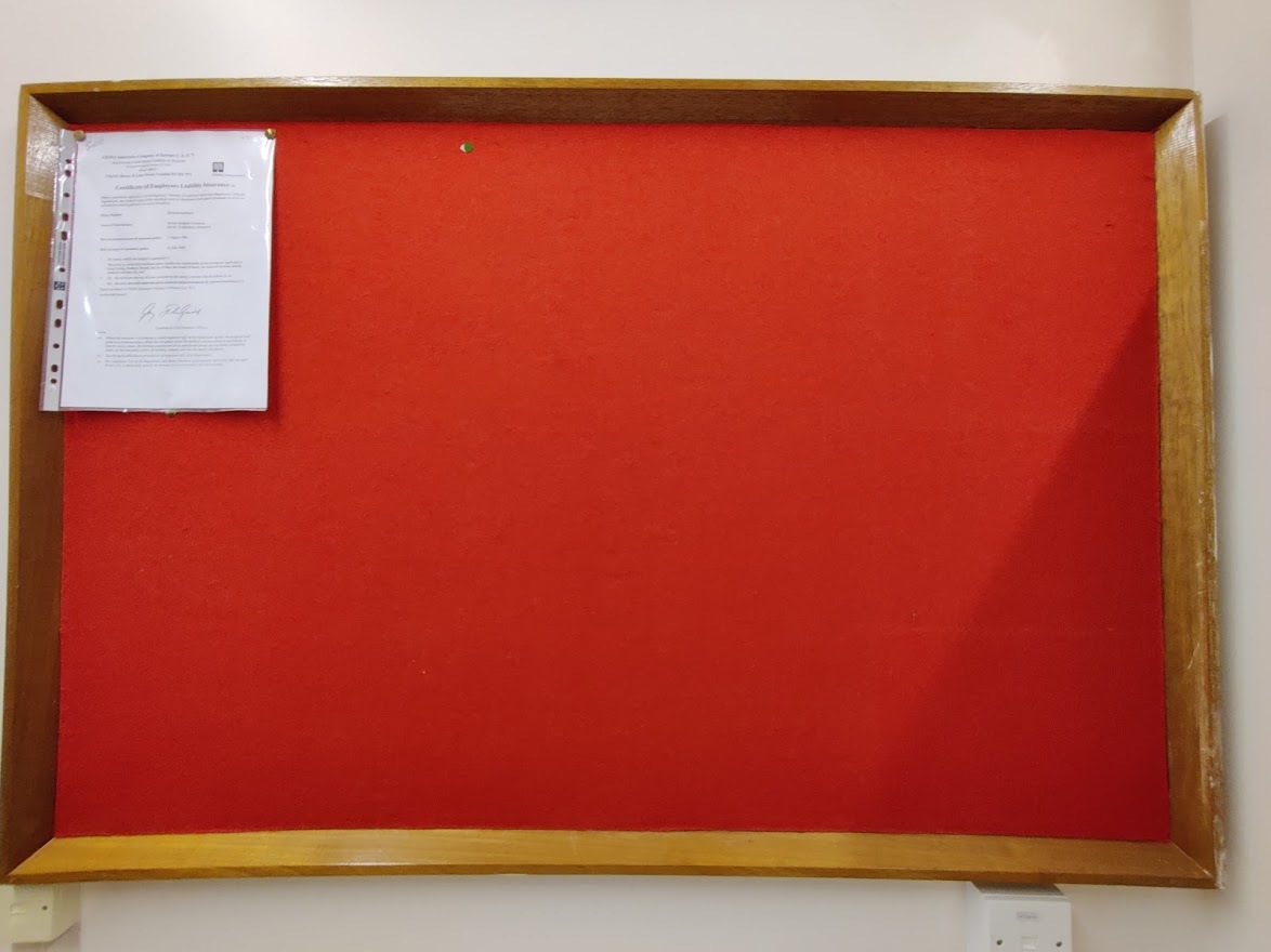 Noticeboard – Oak Framed (Red Felt) – Revival Props