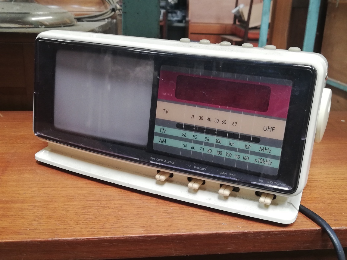 Clock – Digital Alarm Clock with Mini TV and Radio – Revival Props