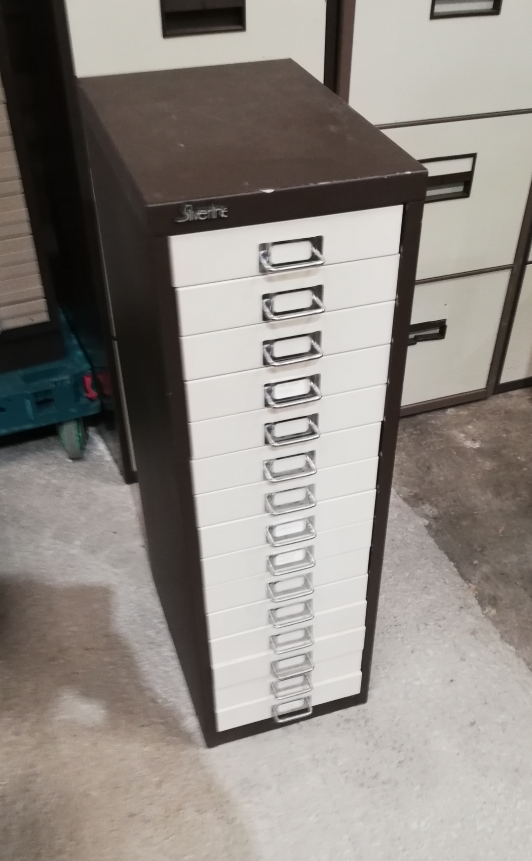 Silverline – 15 Drawer Cabinet Brown & Beige – Revival Props