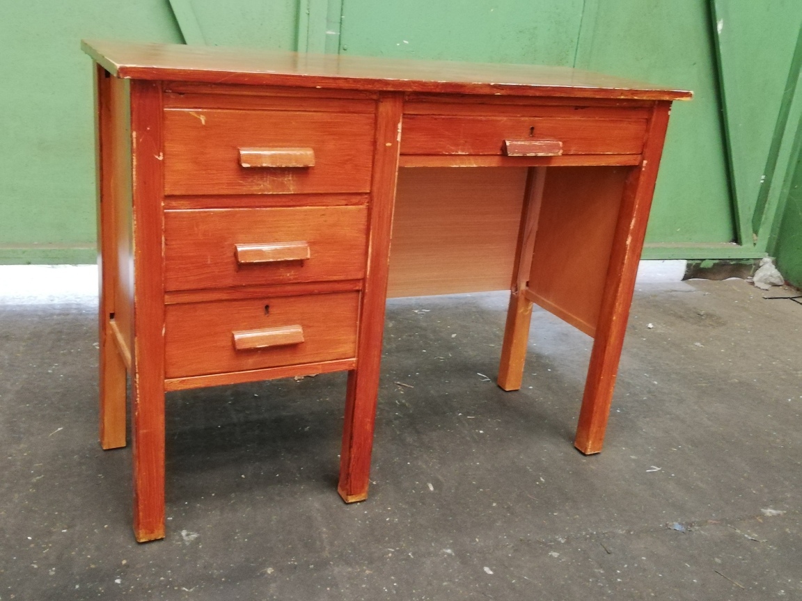 Desk – 4 Drawer Wooden – Revival Props